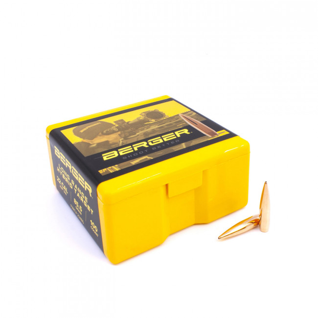 Berger - Rifle Bullet 22 Caliber 85.5 Grain Long Range Hybrid Target ...
